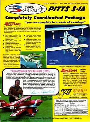 Byron Pitts S-1A RC Airplane Vintage Print Ad Wall Art Decor 1979 ...
