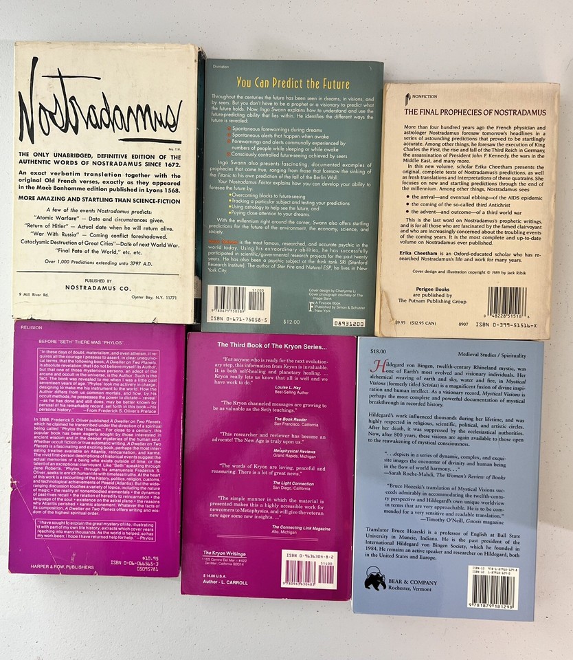 Lot Of 6 Metaphysical books Vintage Nostradamus, New Age, Spirituality ...