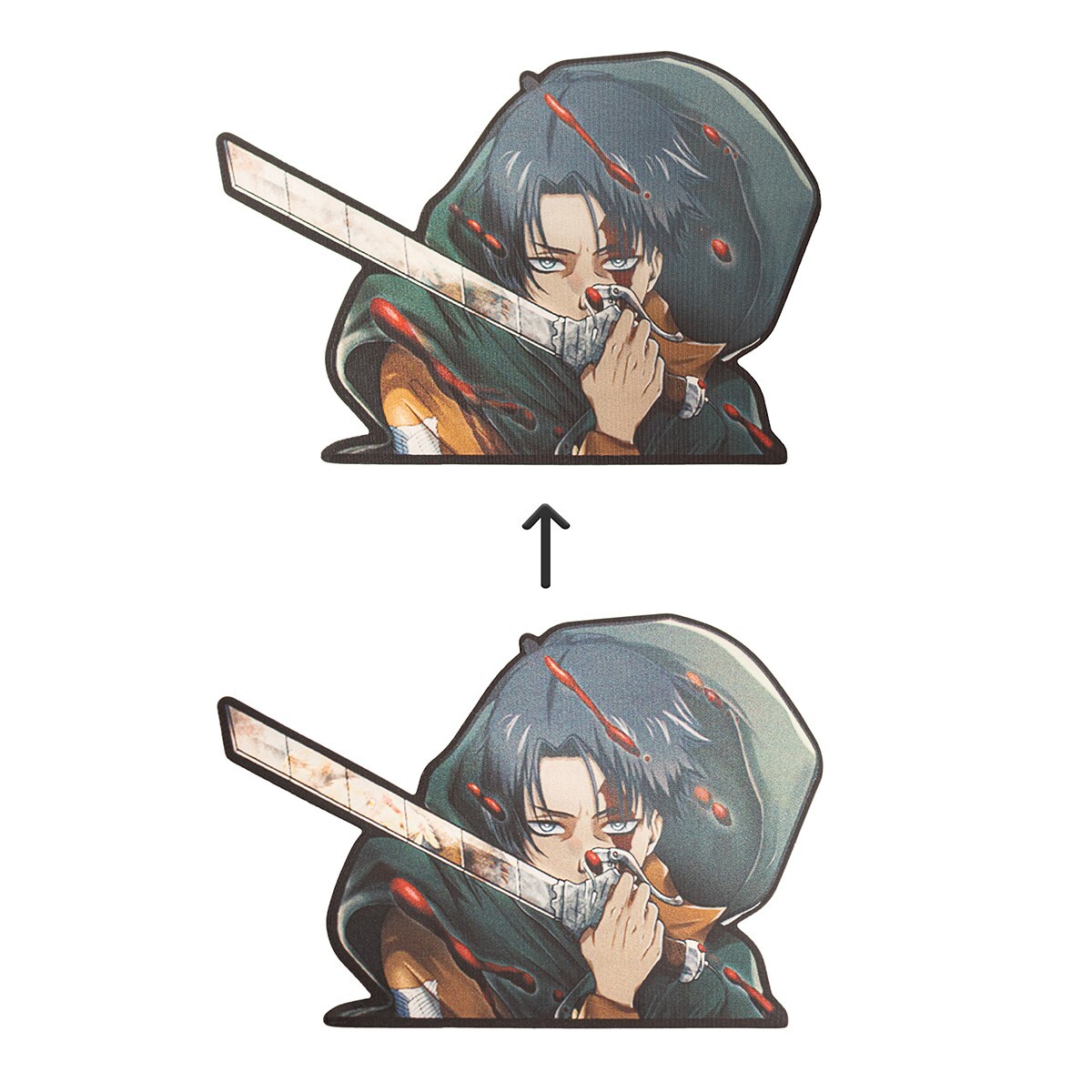 Attack On Titan Levi Ackerman Art Anime 3D Decal 3 Face Sticker Car ...