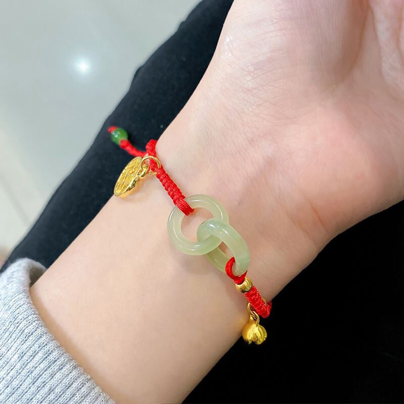 Fu Brand Interlocking Braided Rope Bracelet Red Good Lucky Blessed ...