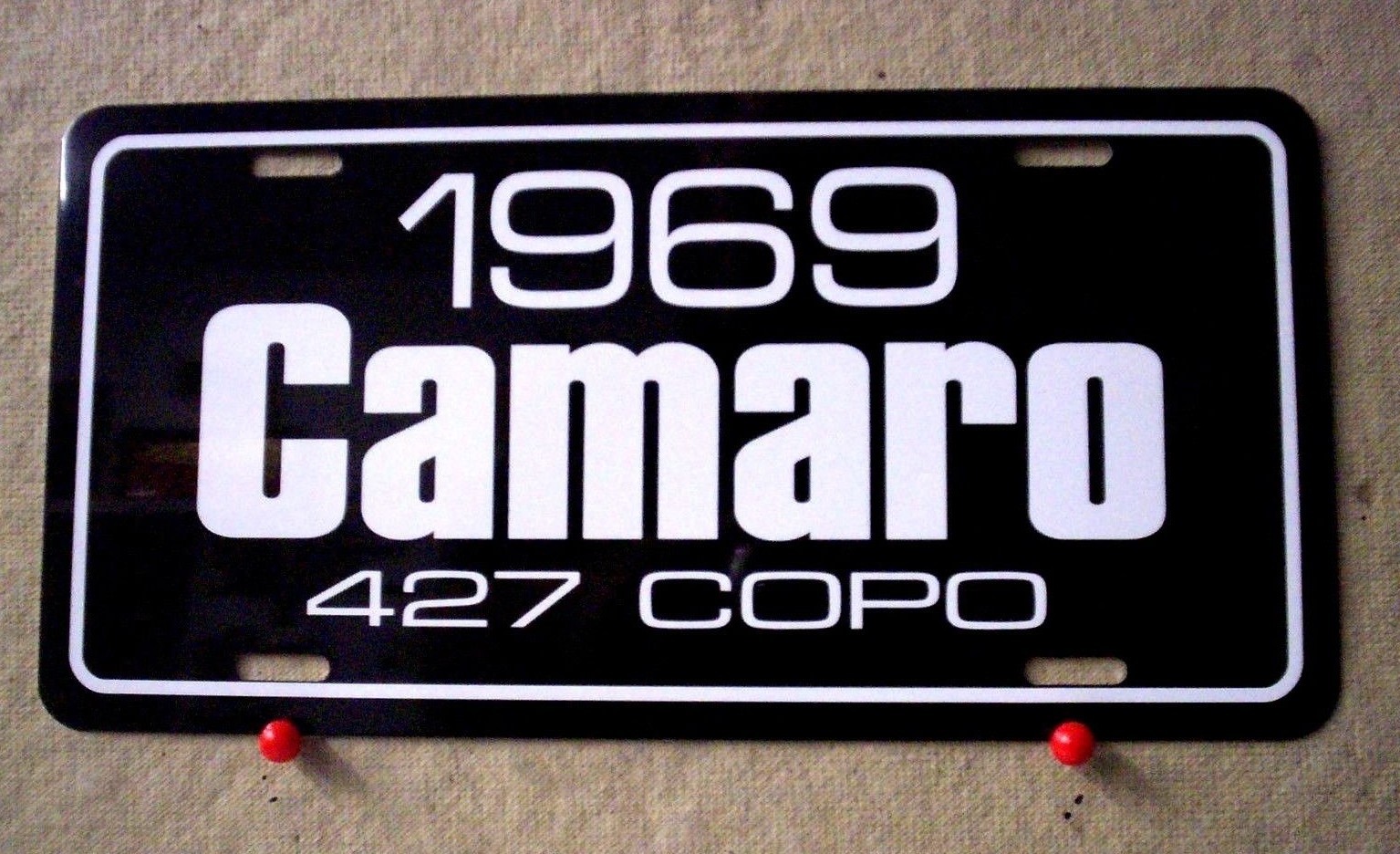 1969 Chevrolet COPO Camaro license plate car tag 69 Chevy 427 Big Block ...