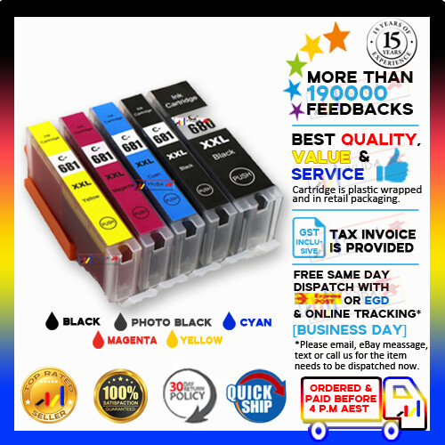 5pcs YYUDA NoN-OEM 680XL 681XL High Yield Ink Cartridge for Canon TS ...