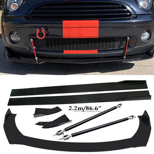 For MINI COOPER Front Bumper Lip Spoiler Splitter Glossy Black ...