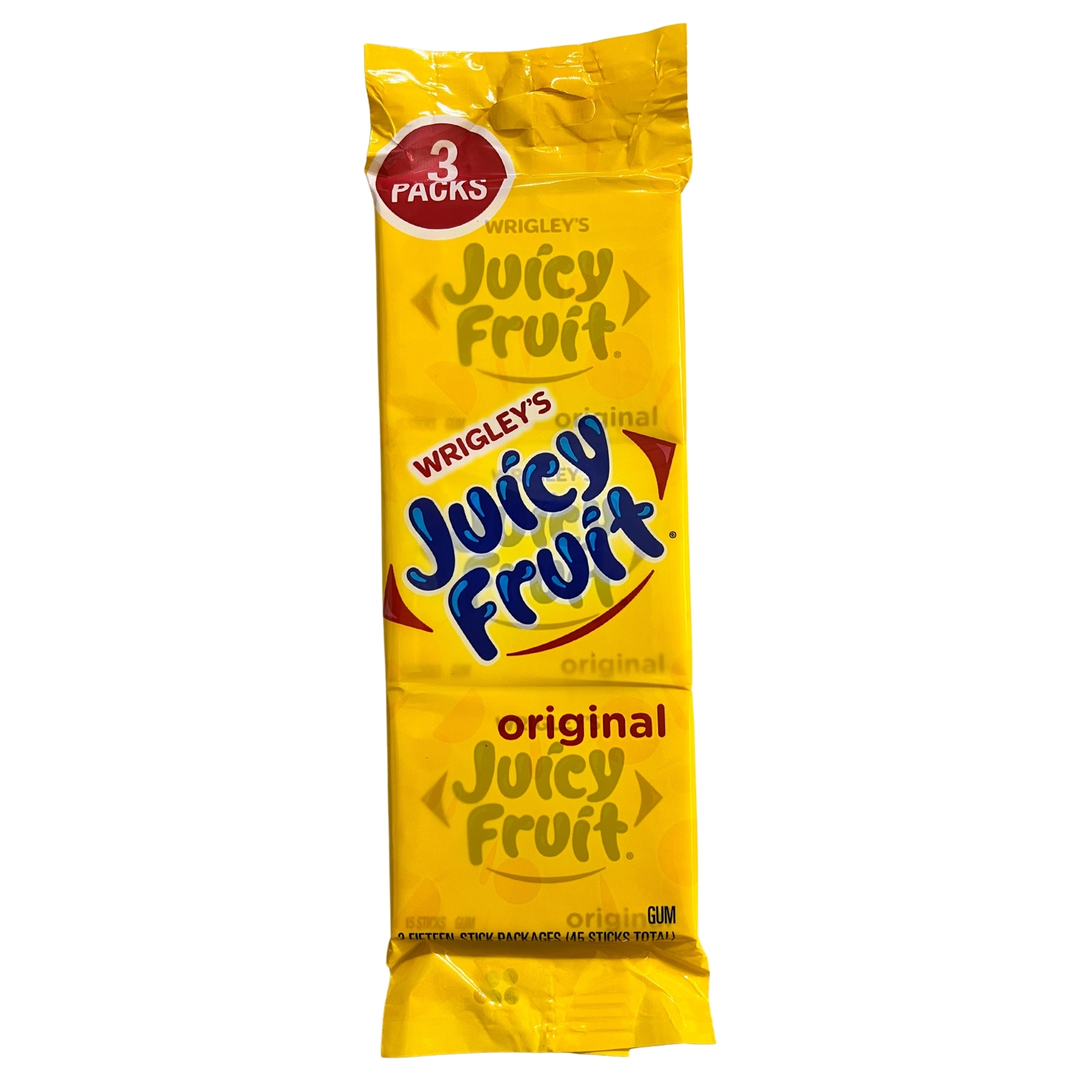Wrigley's Juicy Fruit Chewing Gum, 3er Pack (3x15 Stripes = 45 Piece ...