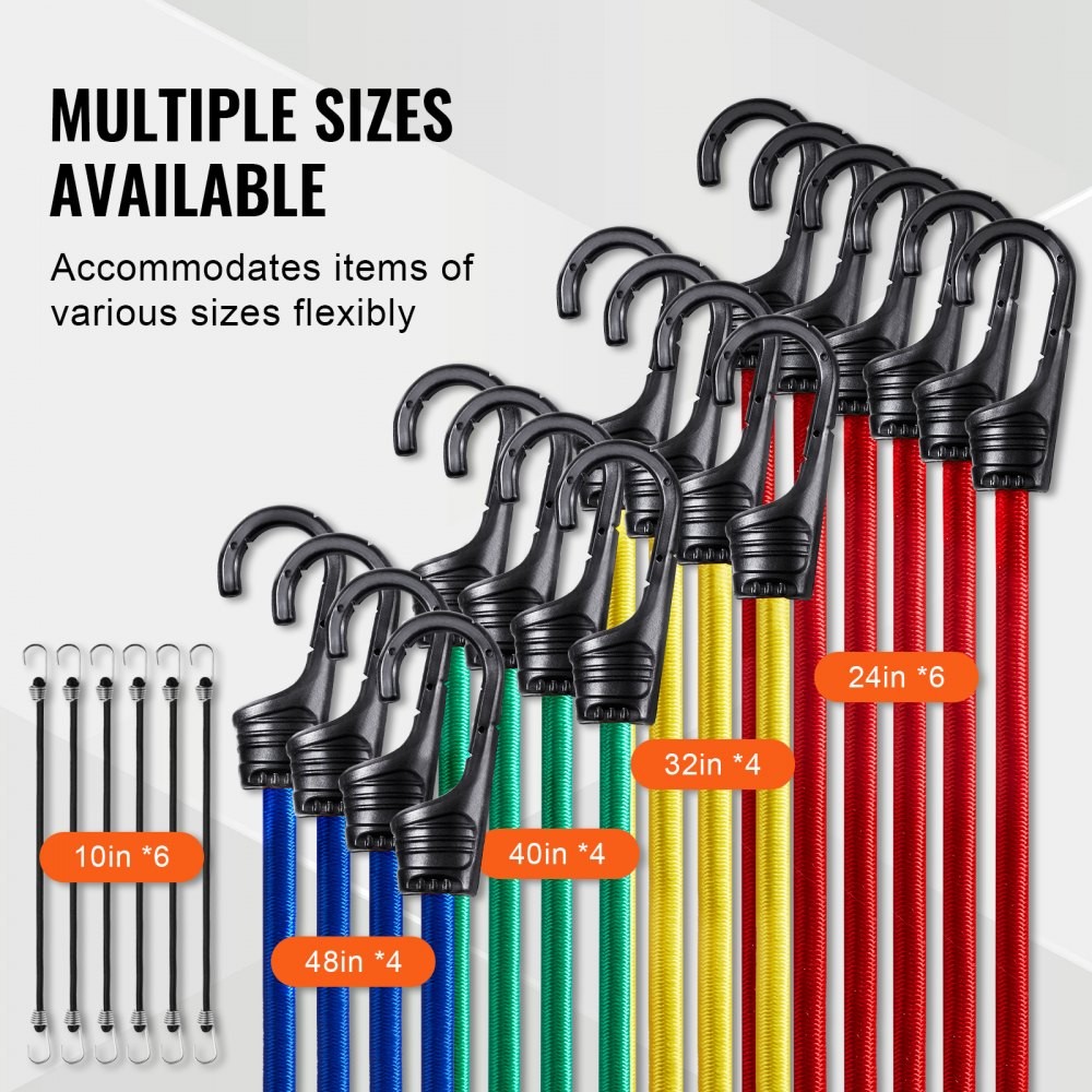 32 Heavy Duty Bungee Cords Set with A3 Steel Hooks | eBay