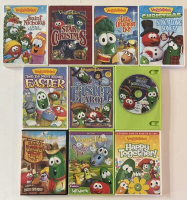 Lot 10 VeggieTales Movies DVD Animated Christian Lessons Christmas ...