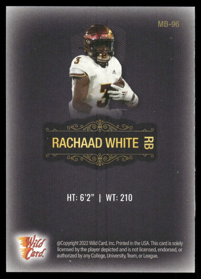 Rachaad White 2022 Wild Card Matte #MB-96 Black | eBay