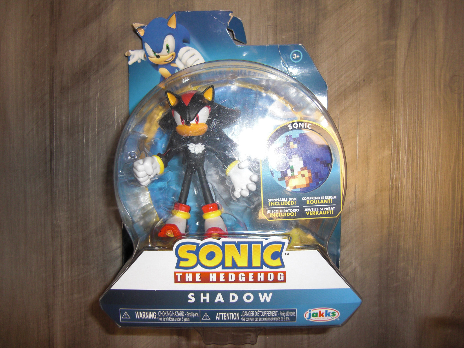 Bendable Shadow w/ Sonic spinnable disc Sonic the Hedgehog Jakks figure ...