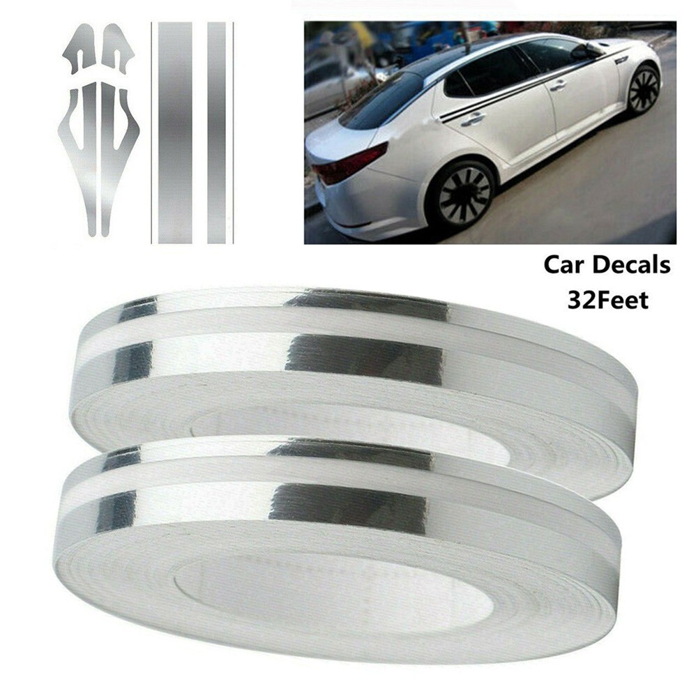 Sporty Appearance Silver Stripe Pin Stripe Tape Decal Vinyl Car ...