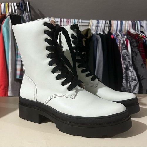 Frye Women's Chloe Combat Boots White 9M NEW | eBay