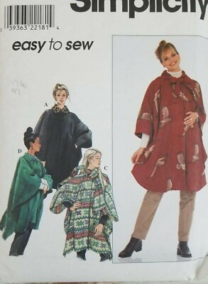 Simplicity 8403 Easy Pattern Womens Cape One Size | eBay