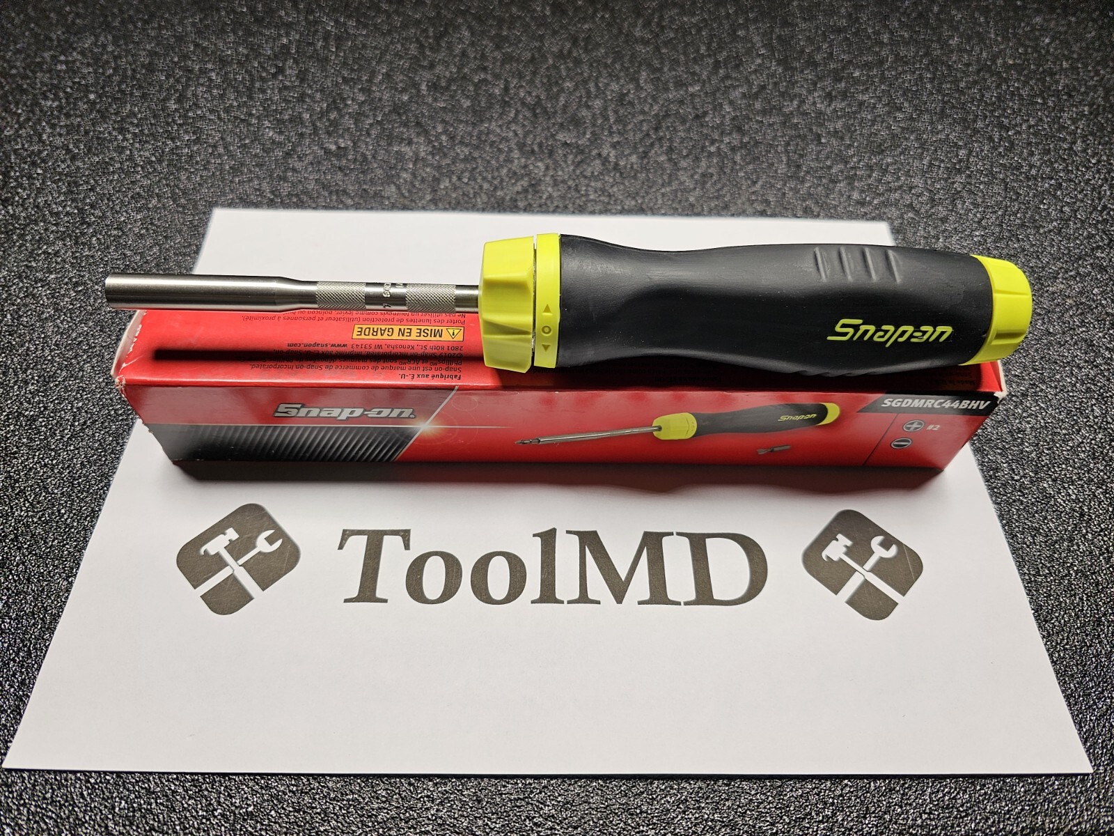 Snap-on Tools USA NEW HI VIS YELLOW Soft Grip Ratcheting Screwdriver ...