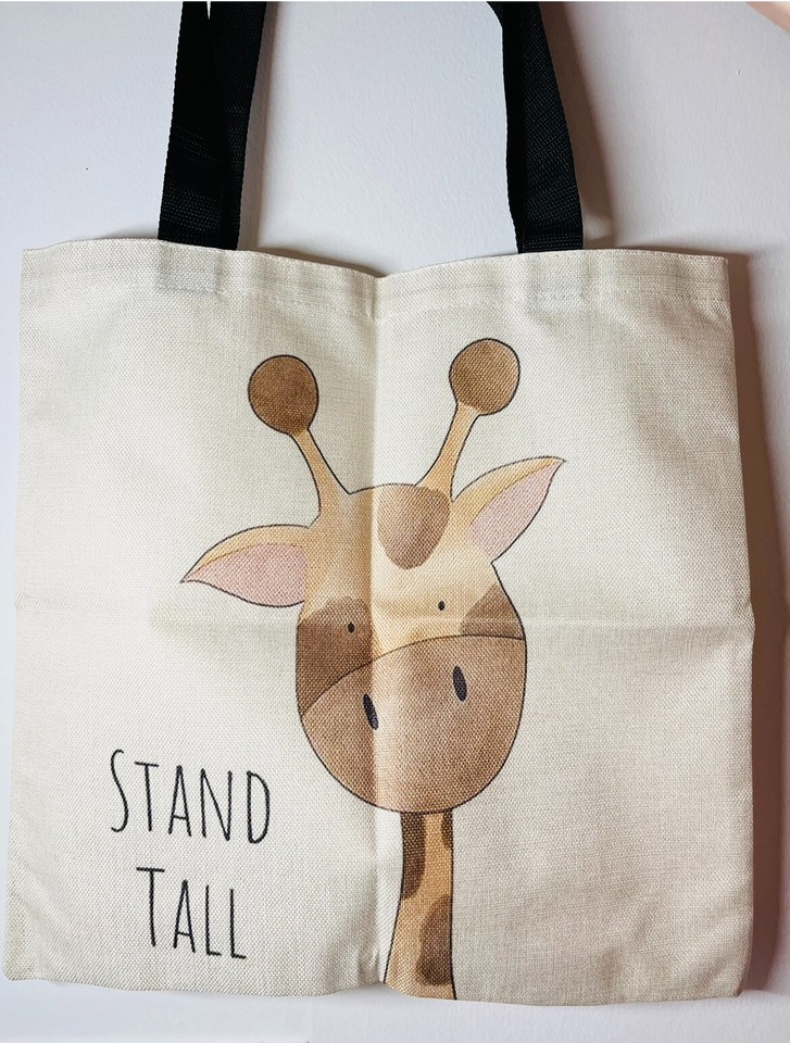 Giraffe Lover Print Canvas Tote Bag Handbag Purse Reusable Shopping ...