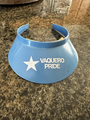 Vintage Blue Plastic Sun Visor Hat Vaquero Pride | eBay
