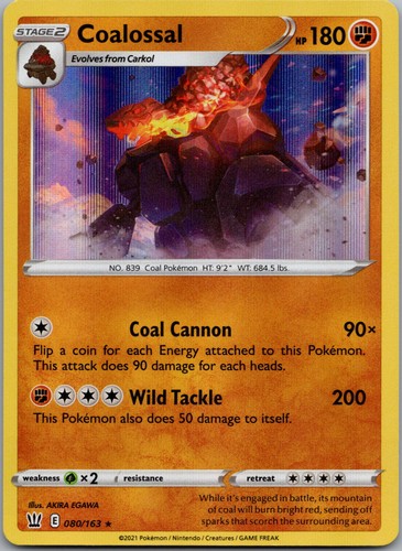 Coalossal Holo Rare SWSH05: Battle Styles 080/163 NM | eBay