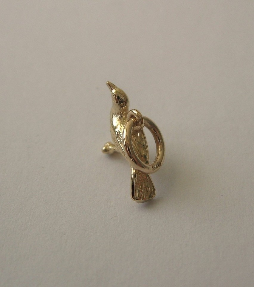 GENUINE SOLID 9K 9ct Yellow GOLD 3D CANARY BIRD Animal Charm/Pendant ...