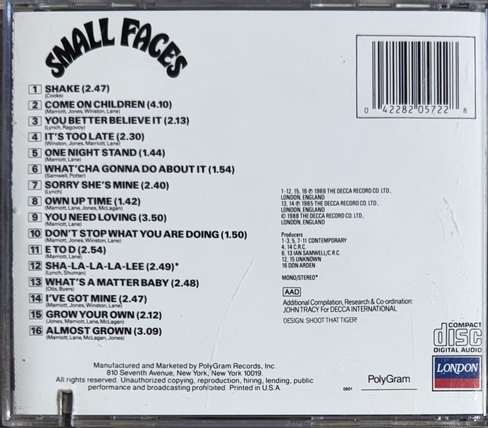 Small Faces (CD, 1988 Decca) | eBay