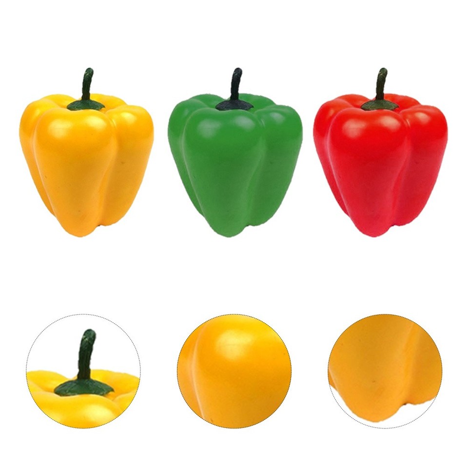 6pcs Artificial Chili Pepper Ornaments Simulation Vegetable Showcase ...