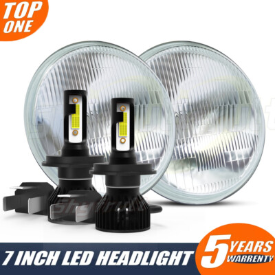 DOT Pair Led 7inch Round Headlights Headlamp High/Low Bulbs for MG MGB ...
