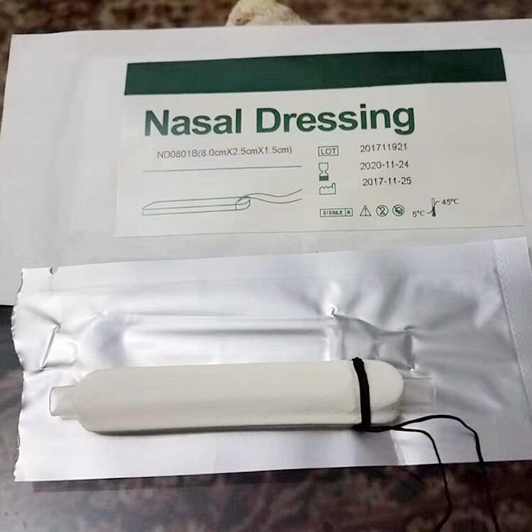 Nasal pack PVA nasal dressing with airtube sterilized packing 50pcs 8*2 ...