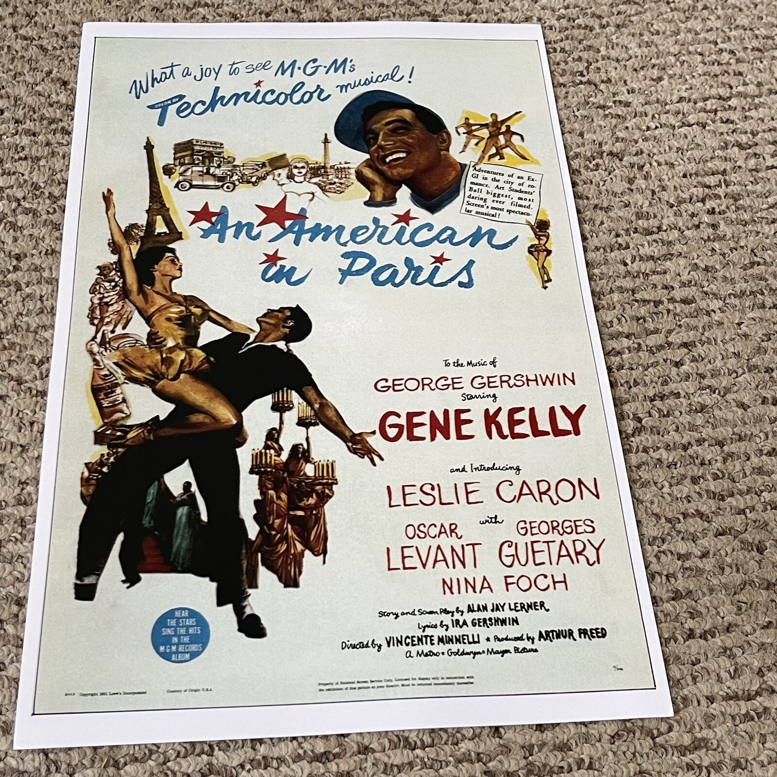 An American In Paris, Gene Kelly Leslie Caron Poster 11 x 17 (267) | eBay