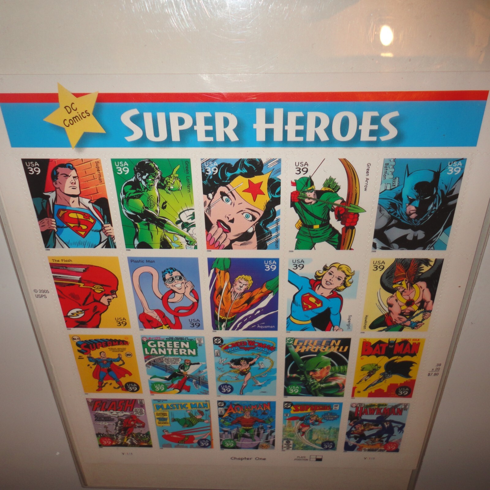 DC Comic Super Heroes 20 Stamps Sheet 39 Cent Chapter One | eBay