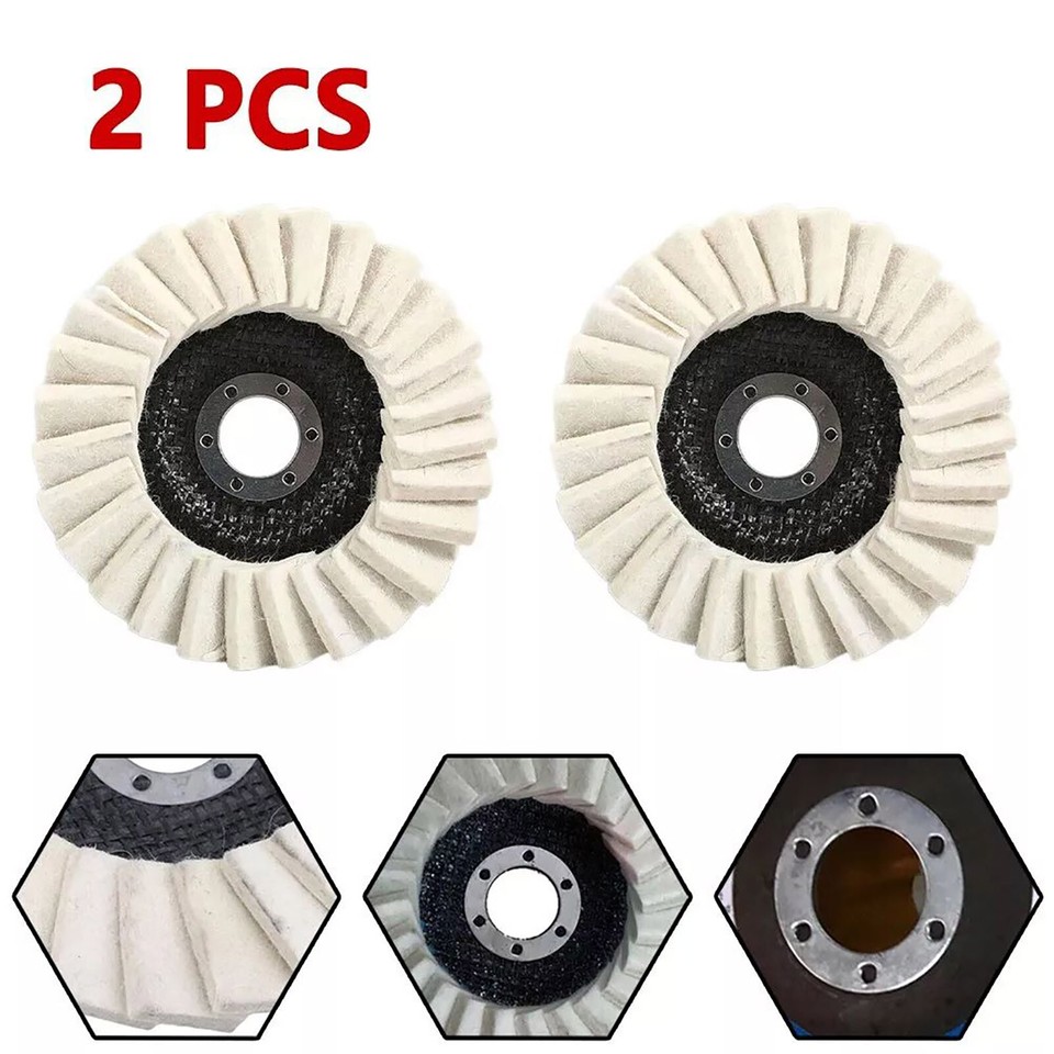 2Pcs Wool Polishing Wheel Buffing Pads Flap Felt Disc Angle Grinder ...