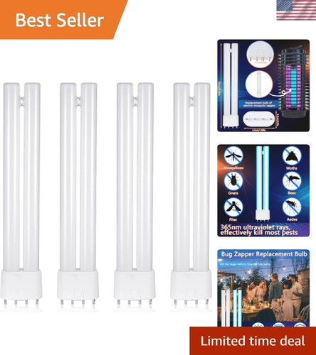 H-Shaped 18W Twin Tube Bug Zapper Bulbs - 4 Pack UV Light for Mosquito ...