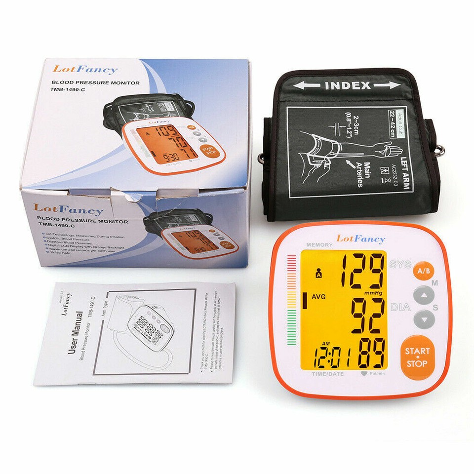 Automatic Arm Blood Pressure Monitor Digital Pulse Heart Rate Machine ...