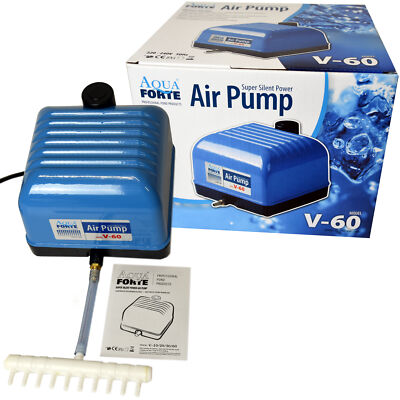 AQUAFORTE Hailea V60 Luftpumpe Sauerstoffpumpe Membranpumpe Koi Teich ...