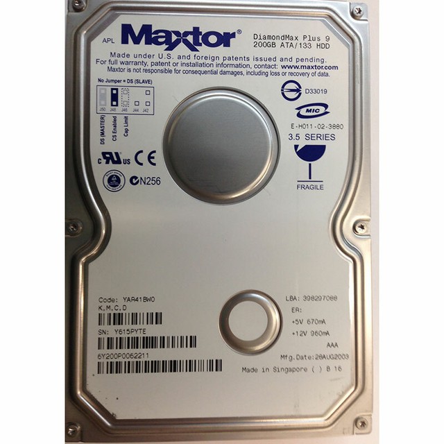 Maxtor DiamondMax Plus 9 6Y200P0062211 200gb Hard Drive for sale online ...