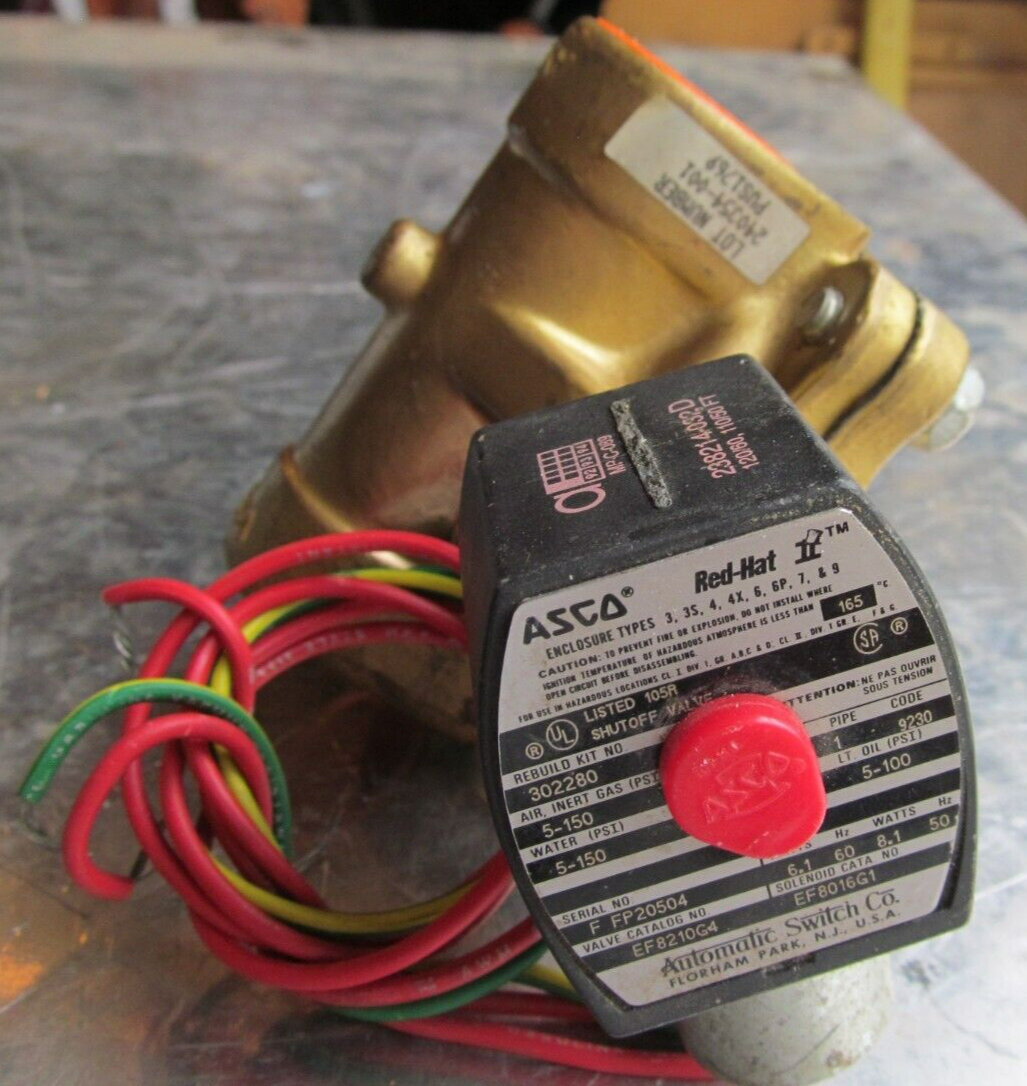 ASCO VALVE EF8210G4 W/ ASCO 240354-001 BRASS PRESSURE VESSEL | eBay