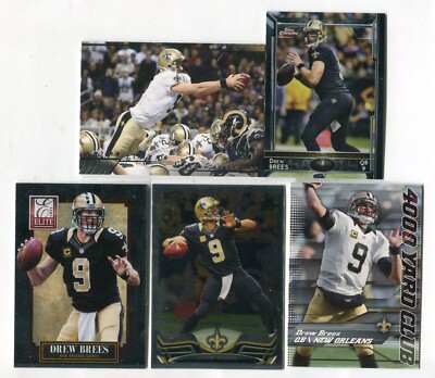 Drew Brees 5 Football Card Lot NEW ORLEANS SAINTS CHARGERS PURDUE (LOT ...