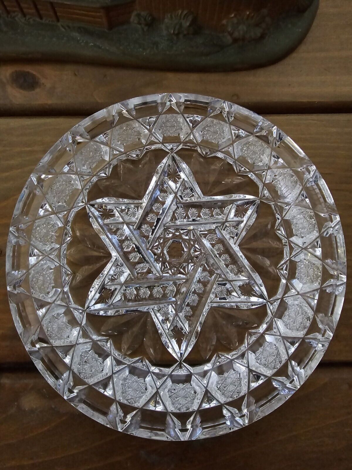 Antique Judaica Crystal Star Of David Plate | eBay