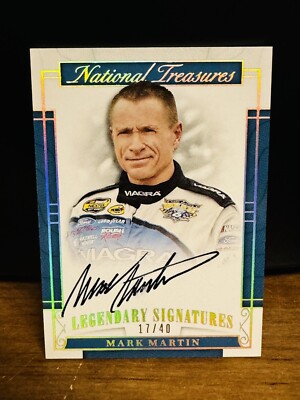 2017 Panini National Treasures Legendary Autograph Mark Martin Gold 17/ ...