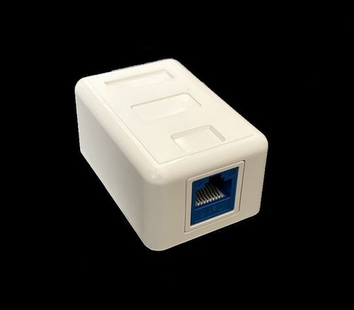 1 Port CAT6 RJ45 Network Ethernet Wall Surface Mount Box w/ Cat.6 ...