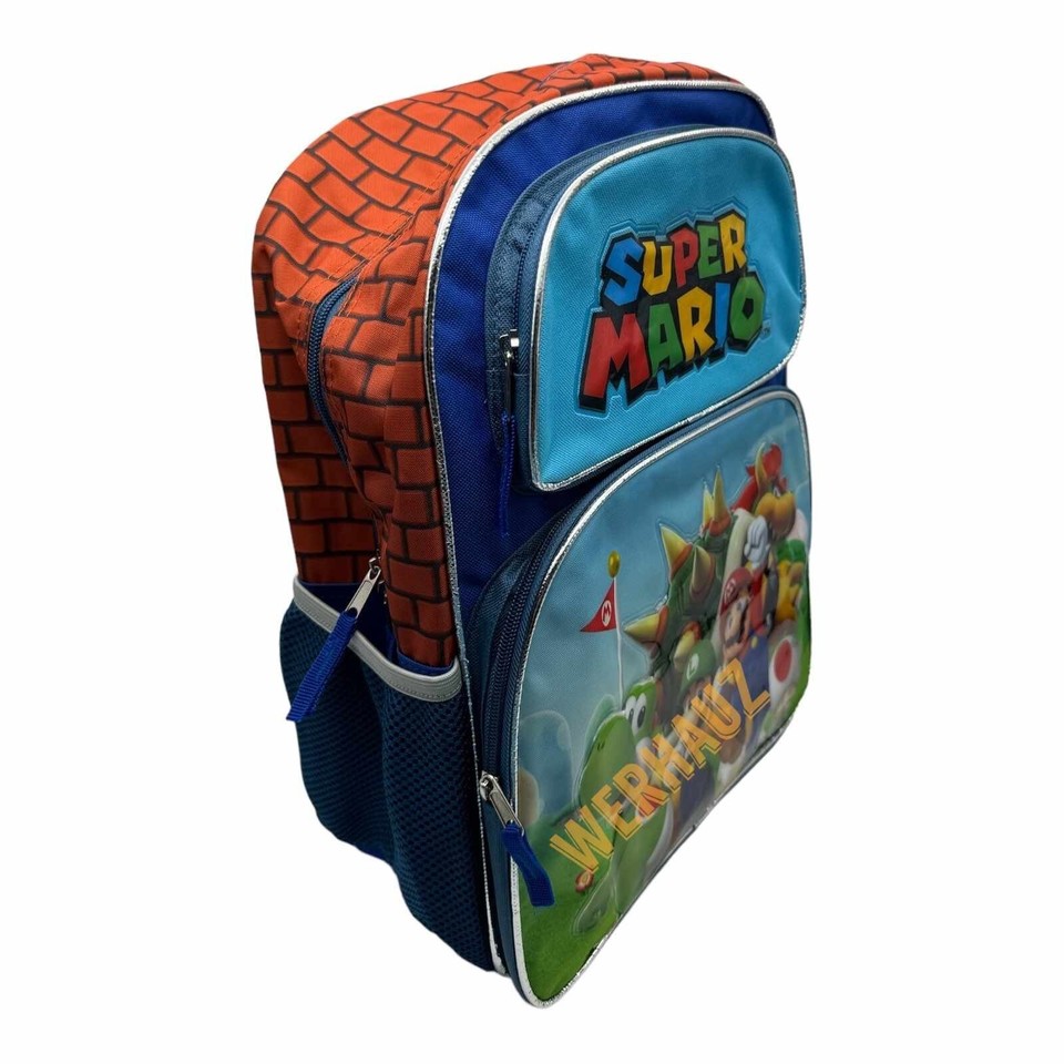 Super Mario Luigi Yoshi Bowser Toad Large 16" Backpack | eBay
