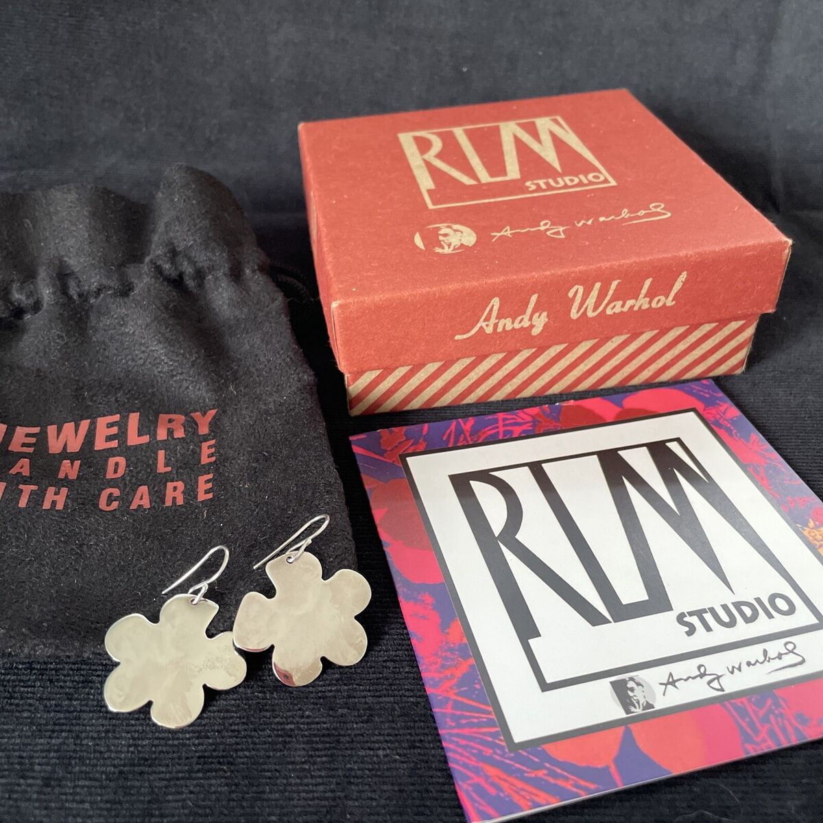 RLM Studio ANDY WARHOL Sterling Silver FLOWER Earrings RLM Studio ANDY WARHOL Sterling Silver FLOWER Earrings