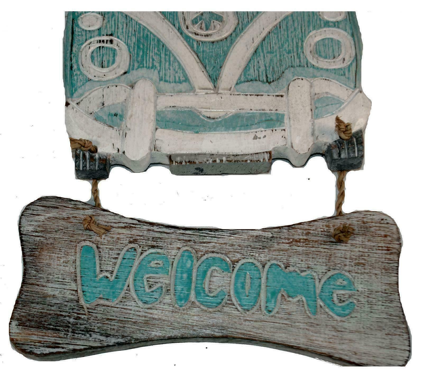 Fair Trade Driftwood Decor Wall Campervan Combi Hanging Van Welcome ...