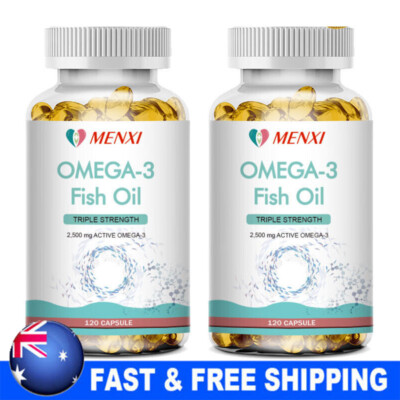 120pcs 2500mg Omega 3 & 3600mg Fish Oil Tablets EPA & DHA Heart Health ...