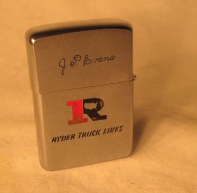 Ryder Truck Lines 3 Million safe Miles Zippo Lighter J P Evans Northern ...