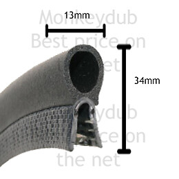 Large Car Boot Seal rubber Edge trim Bonnet Door 34mm x13mm grips 1mm ...