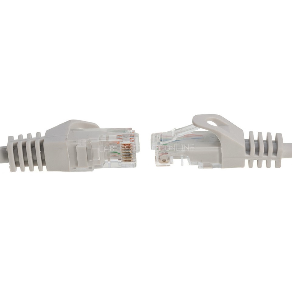 CAT6 Patch Cable GRAY Ethernet LAN Modem Wire 6ft 10ft 20ft 50ft 100ft ...