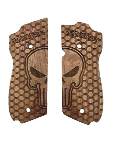 S&W Grips model 39 52 439 539 639 9 MM ROUND BUTT Hard wood Handmade ...