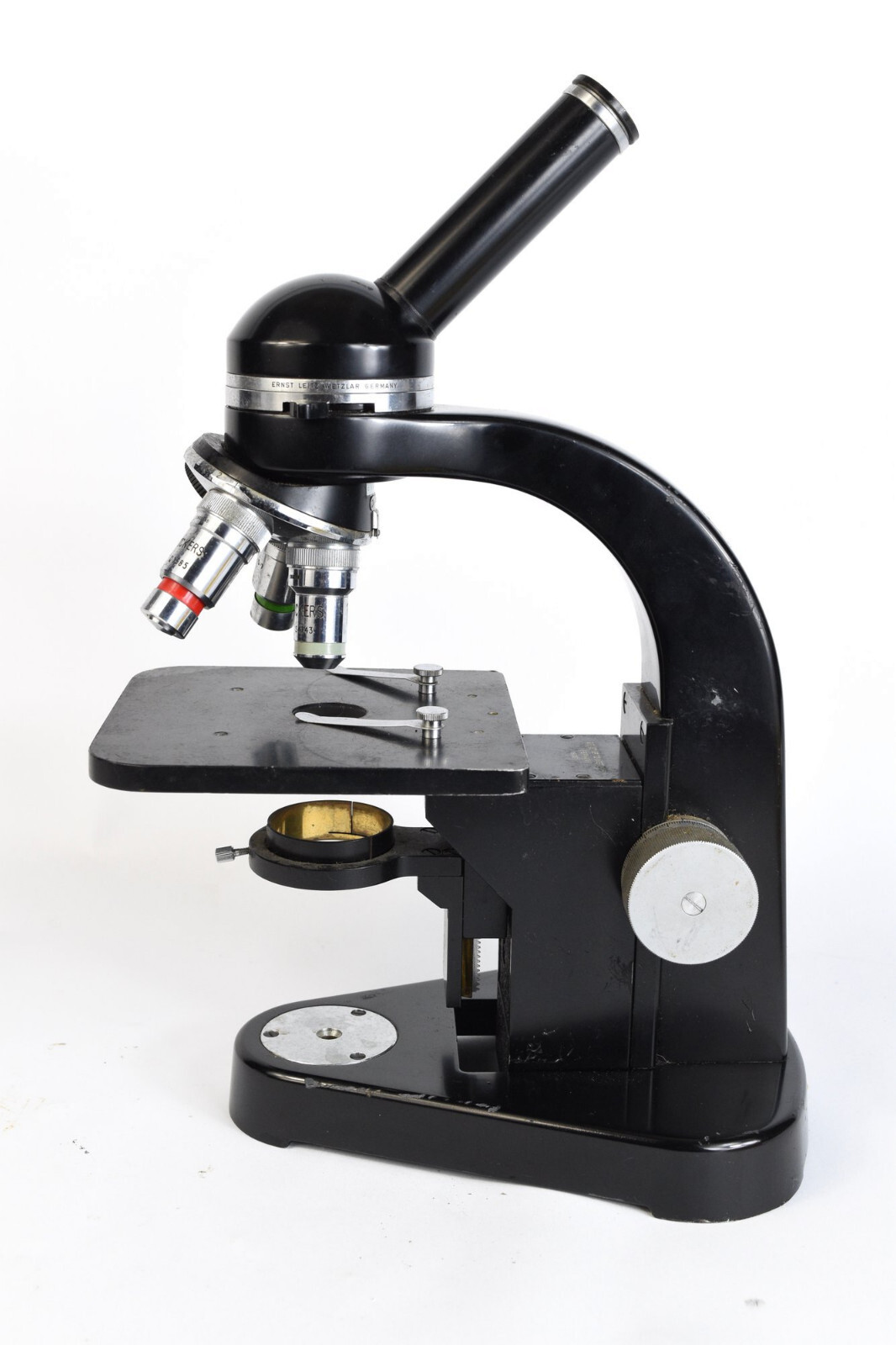 Vintage Ernst Leitz Wetzlar Monocular microscope with 3 Objectives | eBay