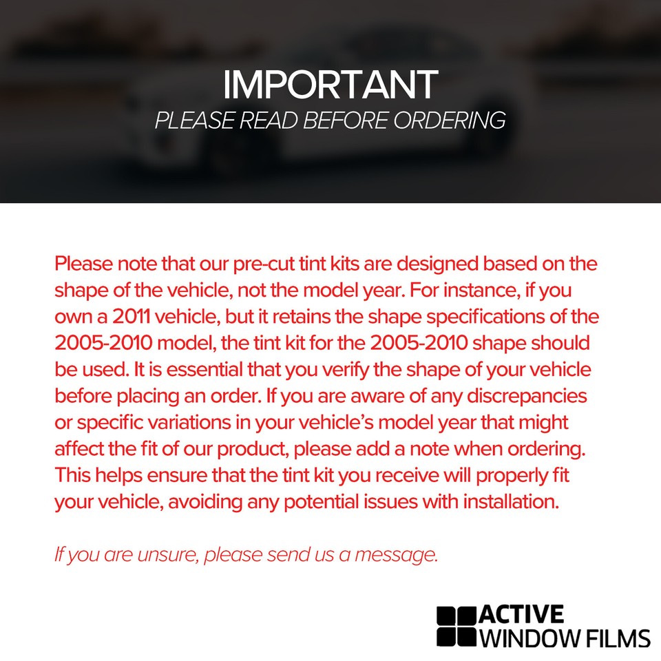 Pre Cut Window Tinting Film for ANY CAR all Rear windows, Car Tint Kit ...