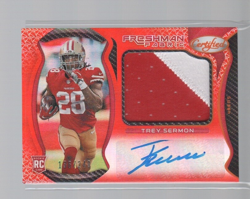 TREY SERMON 2021 PANINI CERTIFIED JERSEY PATCH AUTO ORANGE ROOKIE CARD ...