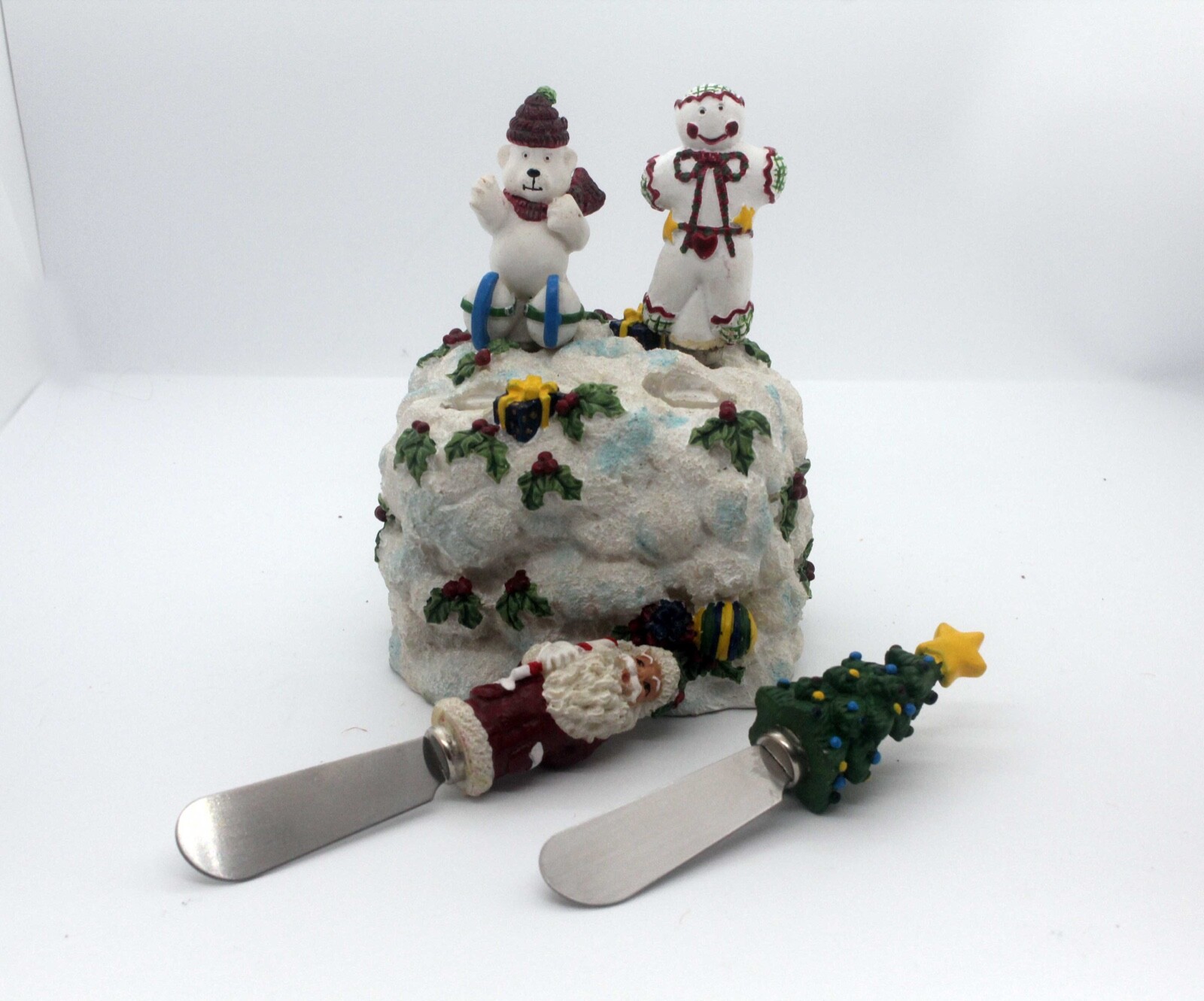 Christmas Cheese Butter Spreader 5 Piece Set Holiday Figures For ...