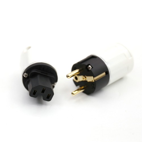 Pair HIFI EU/US Schuko AC Power Plug IEC Female Connector | eBay