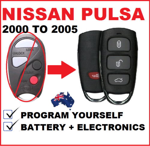 For NISSAN PULSAR REMOTE FOB N16 FOB 1999 2000 2001 2002 2003 2004 2005 ...
